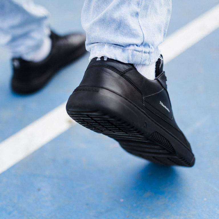 Barebarics Zing - All Black (Leather) – Barefoot Shoes Australia