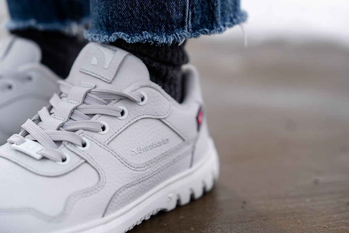 Barebarics Zing Frost - Light Grey & White – Barefoot Shoes Australia